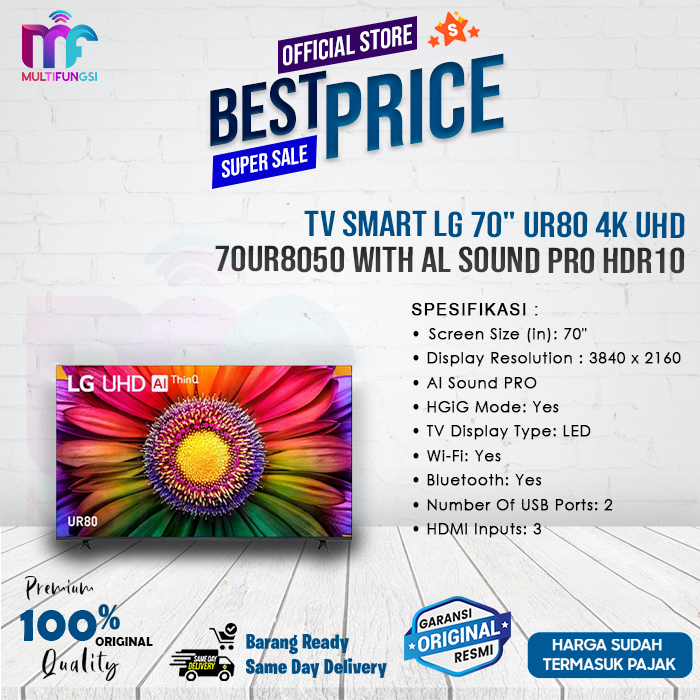 Jual TV Smart LG 70" UR80 4K UHD 70UR8050 With Al Sound Pro HDR10 ...