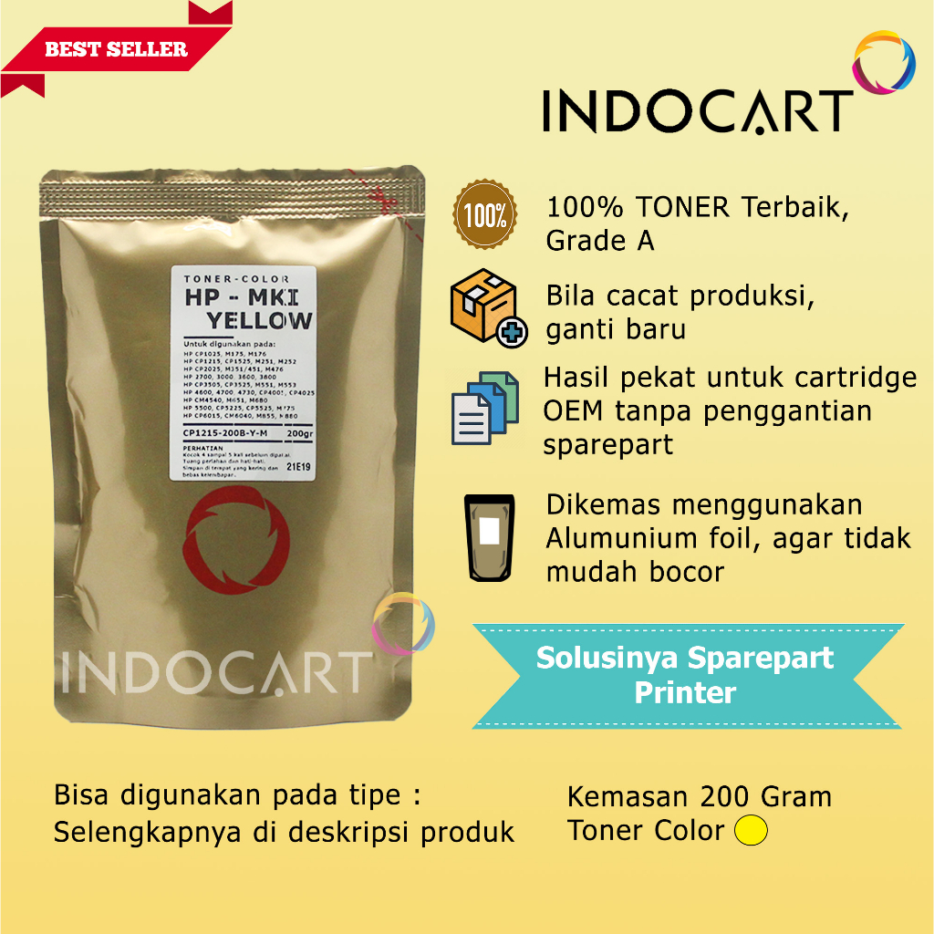 Jual Toner Bubuk Refill Warna MKI Jepang HP Universal CP1215-CP6015 200gr | Shopee Indonesia