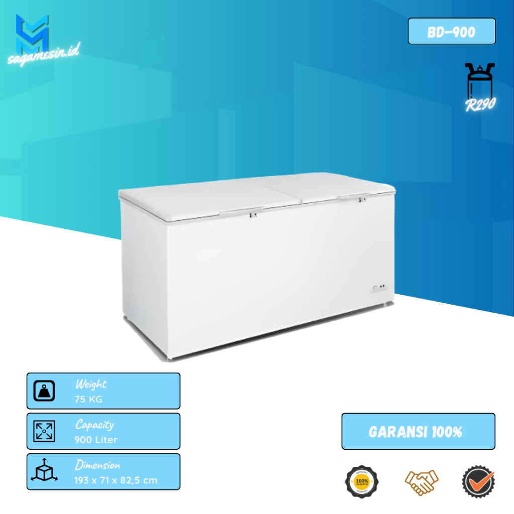 Jual Chest Freezer Crown BD-900 Crown Horeca Pendingin Freezer 2 Pintu ...