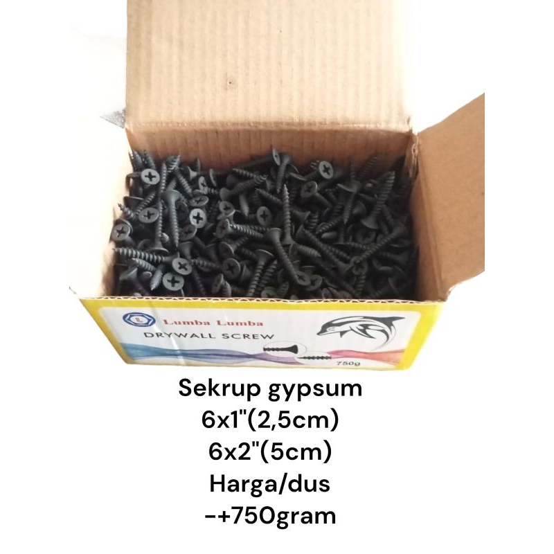 Jual SEKRUP GIPSUM HITAM 6x1" 2,5cm / 6x2 ( 5cm ) SKRUP GYPSUM / SEKRUP | Shopee Indonesia