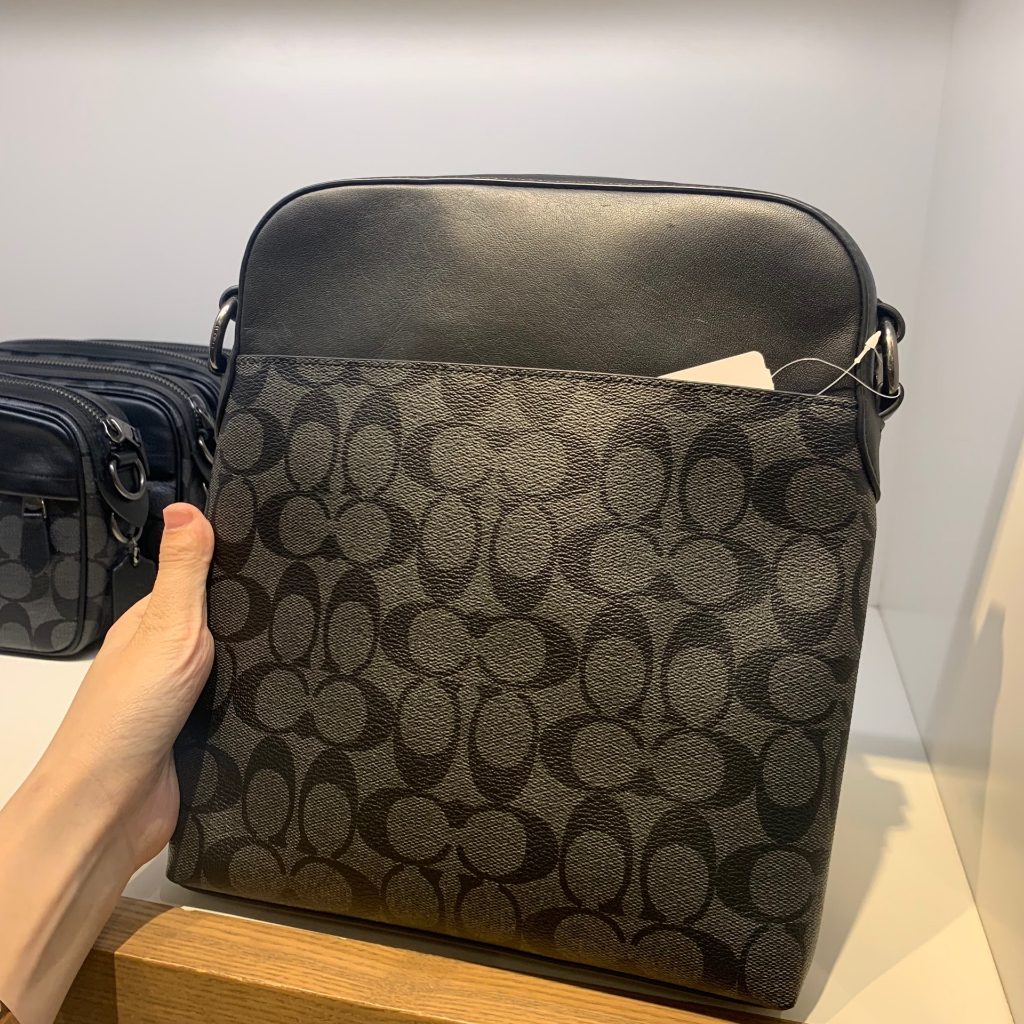 Jual Coach Houston Flight Bag In Signature Canvas/Leather Men bag coah ...