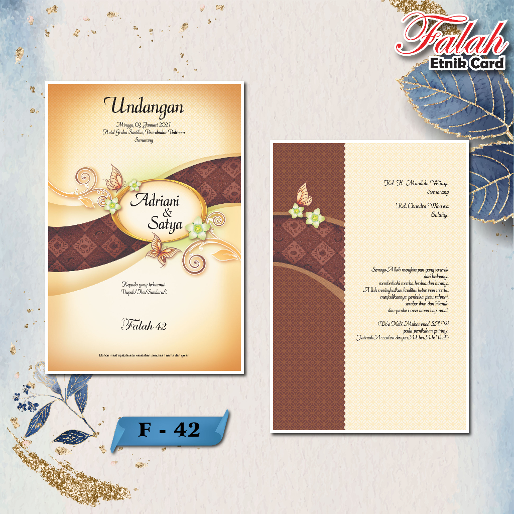 Jual Blanko Undangan Pernikahan Falah code F 42 wedding simple murah ...
