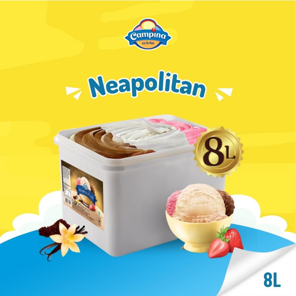 Jual Campina Ice Cream Campina 8 Liter Neapolitan - Es Krim | Shopee ...