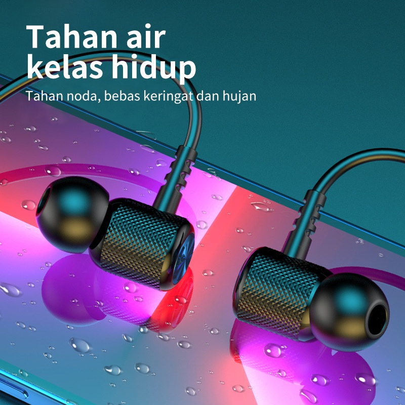 Jual Sports Neck TWS Headset Bluetooth 9DHiFi Waterproof Bass with ...