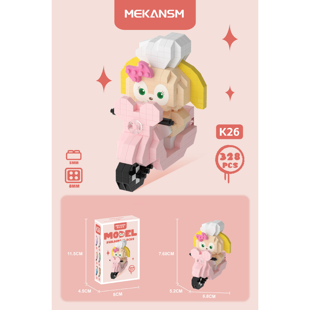 Jual LELE Mainan Balok Susun Karakter Kartun Mini Mainan Anak Mainan ...