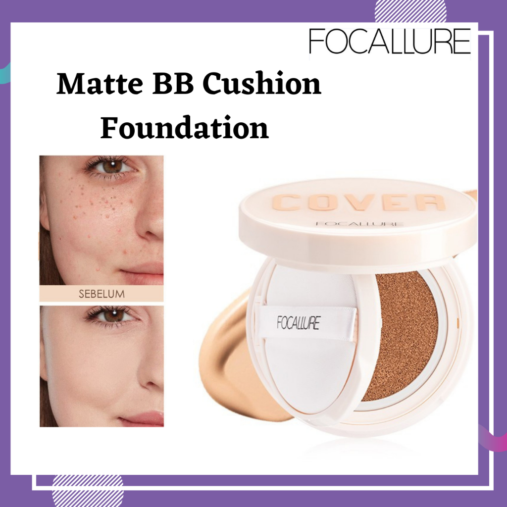 Jual Focallure Matte BB Cushion Foundation Natural Plant Skin Nourish ...