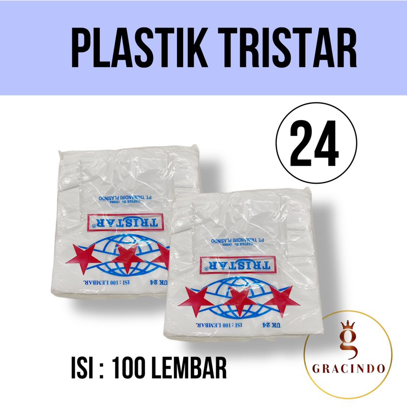 Jual KERESEK TRISTAR 24 PUTIH / 1 PAK 100 LEMBAR KRESEK HD PLASTIK HD | Shopee Indonesia