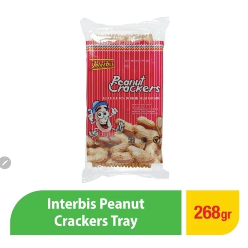 Jual Interbis Peanut Cracker Biskuit Kacang Tray 268 gr | Shopee Indonesia