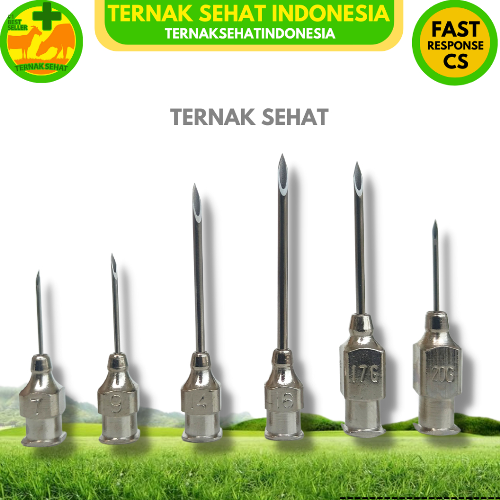 Jual JARUM HEWAN STAINLESS 1 Pcs Ukuran Lengkap - Needle - Jarum Suntik Hewan Sapi, Kambing ...