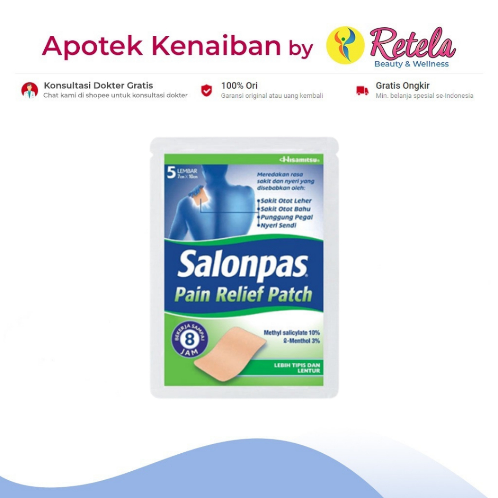 Jual SALONPAS PAIN RELIEF 1 SACHET ISI 5 LEMBAR | Shopee Indonesia