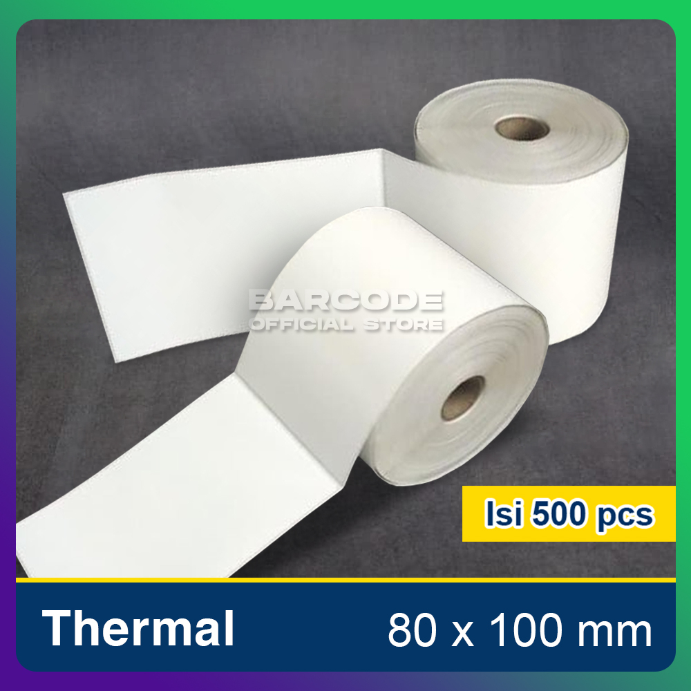 Jual Label Termal 80x100mm / 80 x 100 / 80x100 mm Isi 500 Pcs (1 Slop) | Shopee Indonesia