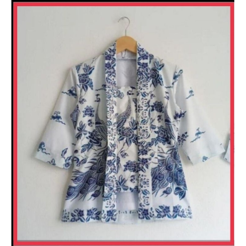 Jual Blus Batik Eksklusif Lapis Furing Motif Merak Biru Cocok Utk ...