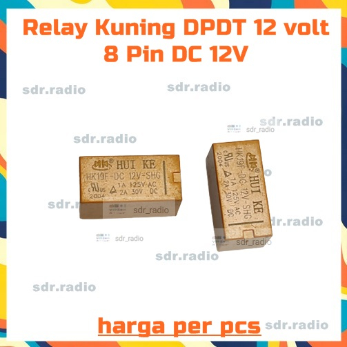 Jual Relay Kuning DPDT 12 volt 8 Pin DC 12V DC 30V 1A DC 30V 2A DC 30V ...