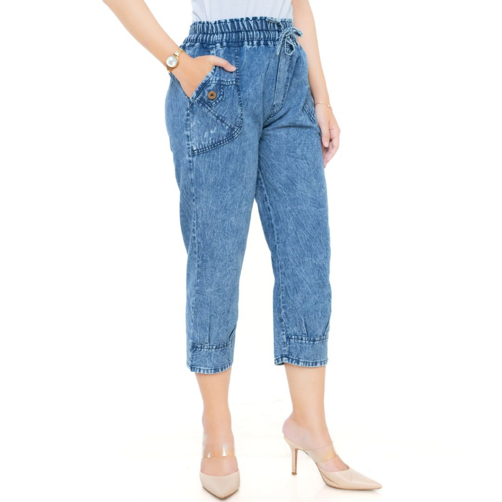 Jual MOLDING - Celana Jeans Dewasa wanita 7/9 Model Haruka All Size Dan ...