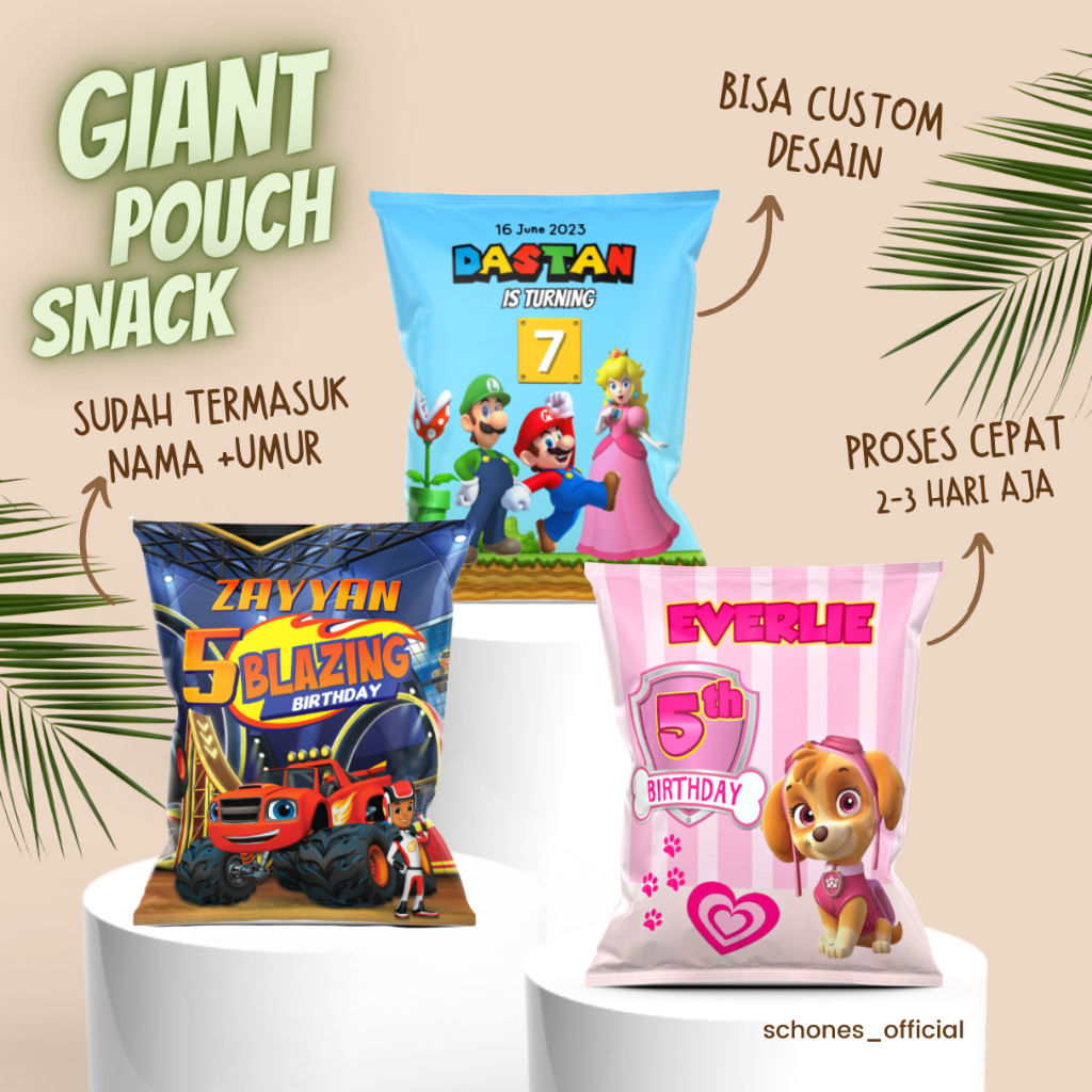 Jual POUCH SNACK JUMBO (KEMASAN SNACK ULANG TAHUN) | Shopee Indonesia