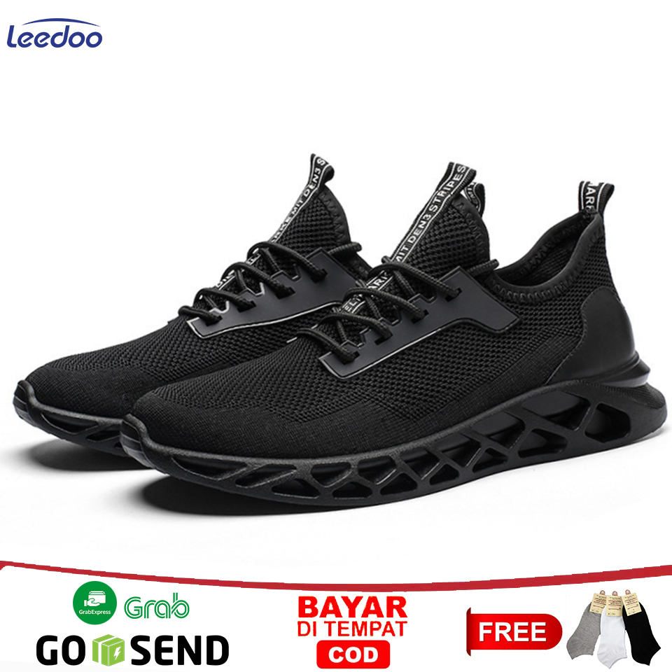 Jual Leedoo Sepatu Running Pria Sepatu Pria Casual Sneakers Sport Shoes Hitam MR206 | Shopee ...