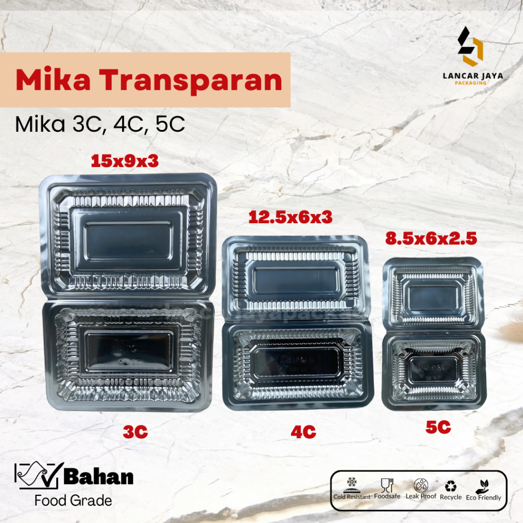 Jual [100 PCS] Mika Bening Transparan Ori 3C 4C 5C Foodgrade Tempat ...