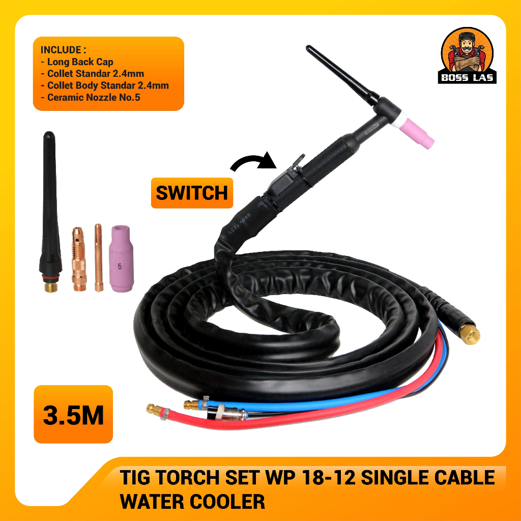 Jual TITAN Tig Torch Stang Las Argon WP 18 Watercooler 3,5M dan 5M ...
