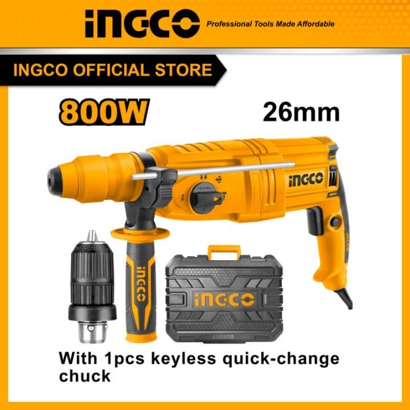 Jual INGCO RGH9028-2 MESIN BOR ROTARY HAMMER DRILL 26MM 800WATT 2 ...