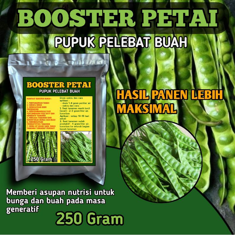 Jual Pupuk booster pelebat buah petai nutrisi untuk bunga dan buah anti rontok kemasan 250 gram ...