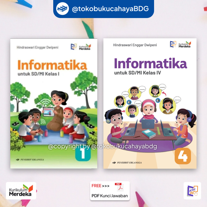 Jual Buku Informatika SD K.Merdeka Kelas 1 2 3 4 5 6 Erlangga Hindraswari Baru Original | Shopee ...