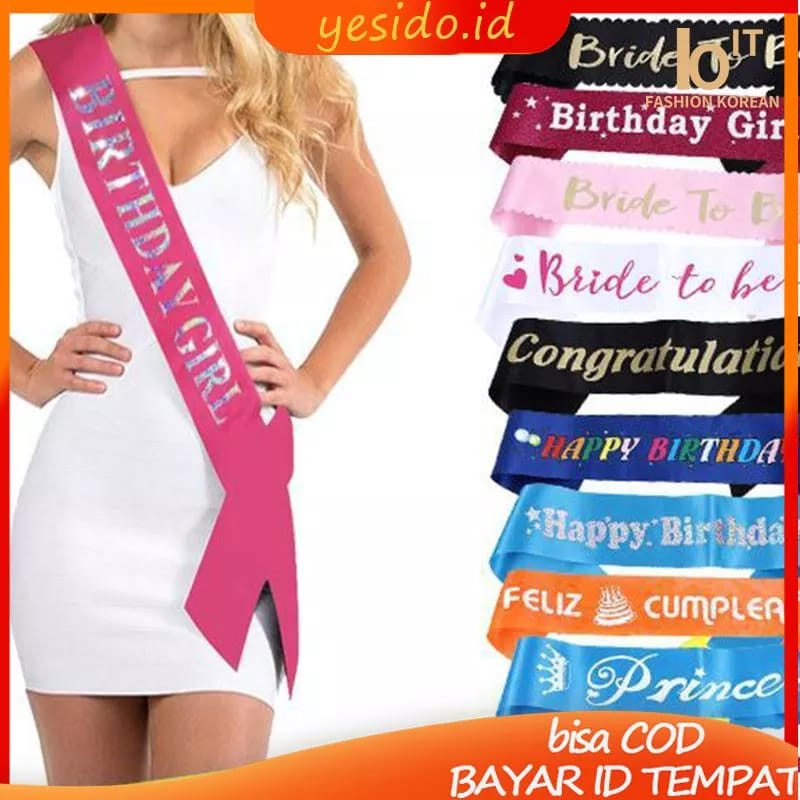 Jual Selempang Ulang tahun Sash Happy Birthday Girl Bride To Be Selendang Kelulusan Ulang Tahun ...