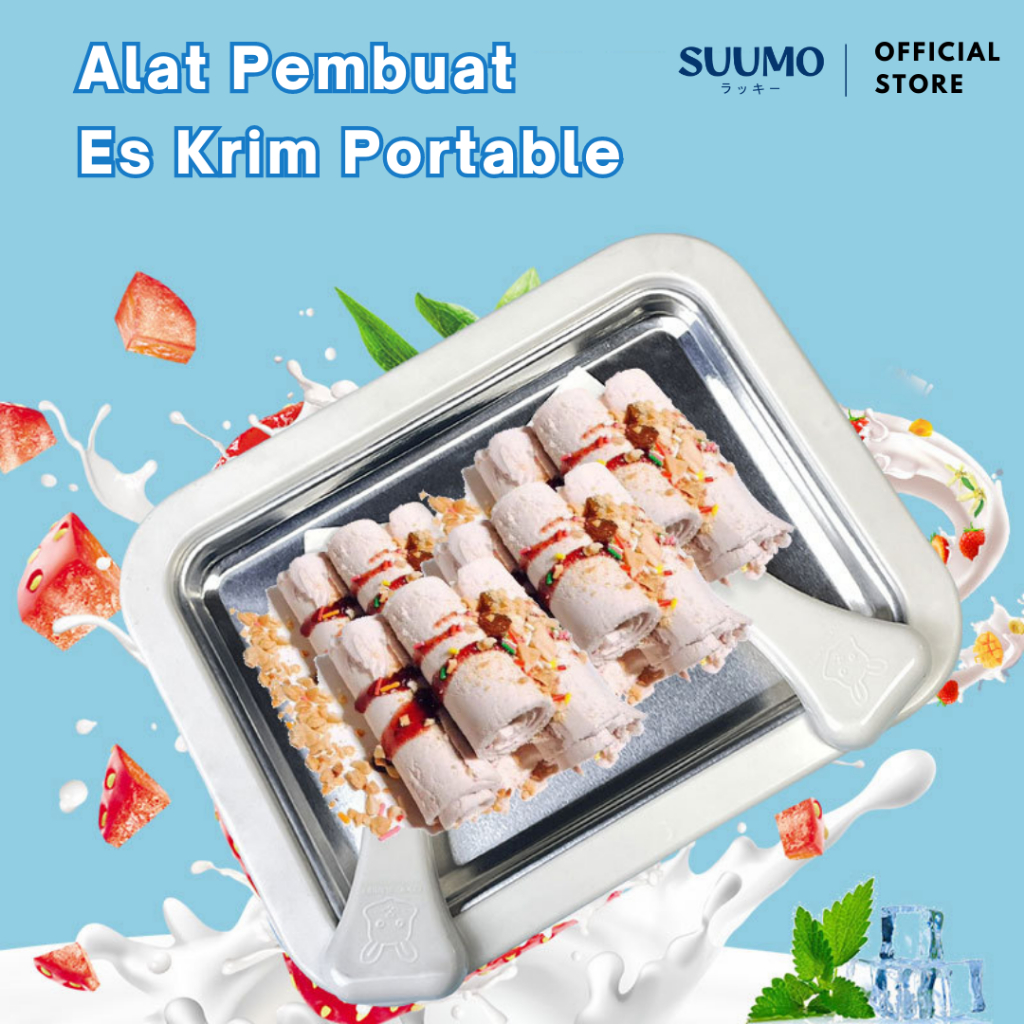 Jual Suumo Alat Pembuat Es Krim Portabel free 2 Spatula/ DIY Ice Cream Maker For Kids | Shopee ...