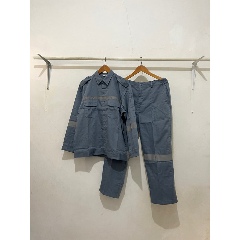 Jual Wearpack Safety Model Setelan Lengan Panjang Abu-Abu | Shopee ...