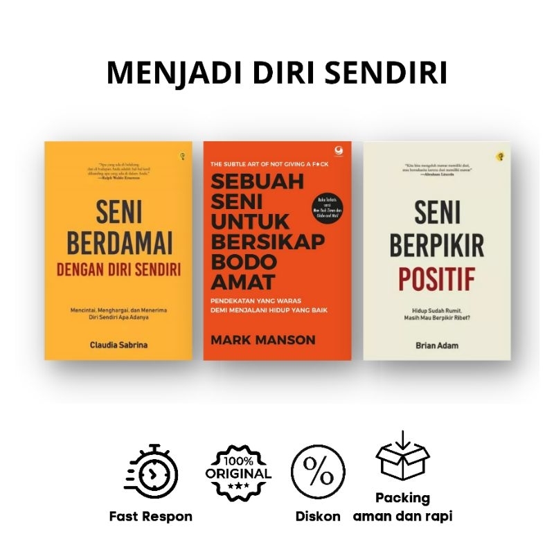 Jual Buku-Paket Diri Sendiri ( seni berdamai dengan diri sendiri, sebuah seni bersikap Bodo amat ...