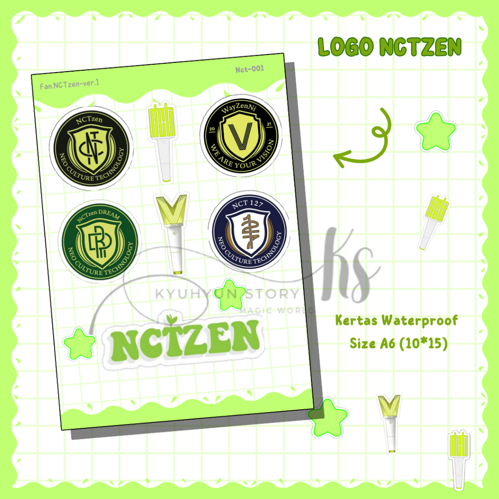 Jual Sticker Kpop Logo Nct Dream WayV NctZen WayZeni Sijunie Stiker Kertas Freebies Deco ...