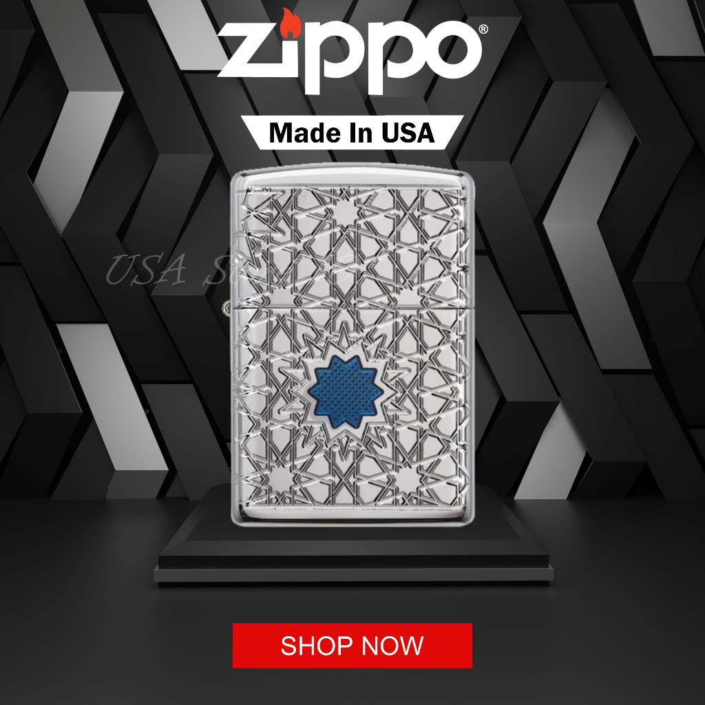 Jual Korek Api Zippo Star Pattern 49076 Original Made In USA | Shopee ...