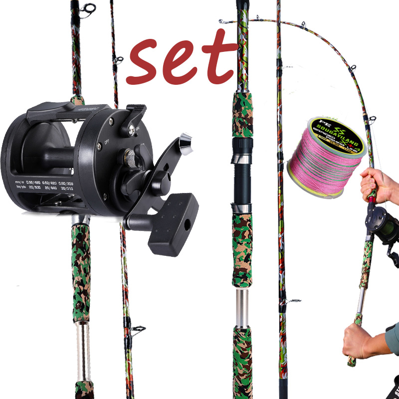 Jual Joran Pancing Set Sougayilang Drum Fishing Reel Right Hand 1.65m Fishing Rod 2 Sections ...