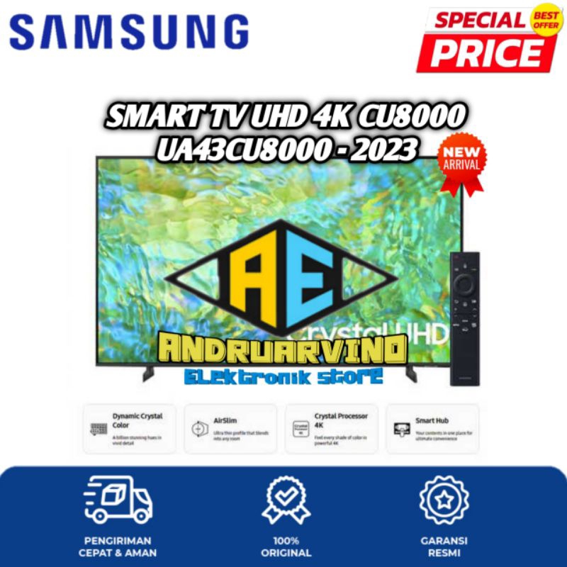 Jual LED TV SAMSUNG 43 INCH - UA43CU8000 UHD 4K SMART DIGITAL TV GARANSI RESMI SAMSUNG | Shopee ...
