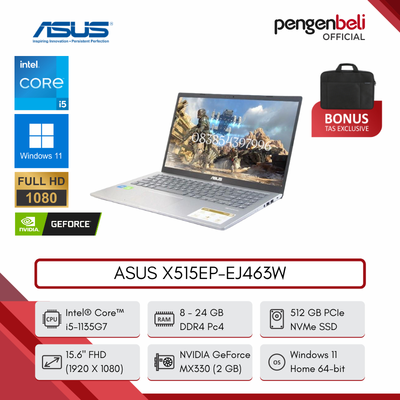 Jual ASUS VIVOBOOK X515EP MX330 2GB CORE I5 1135G7 RAM 24GB 512GB SSD ...