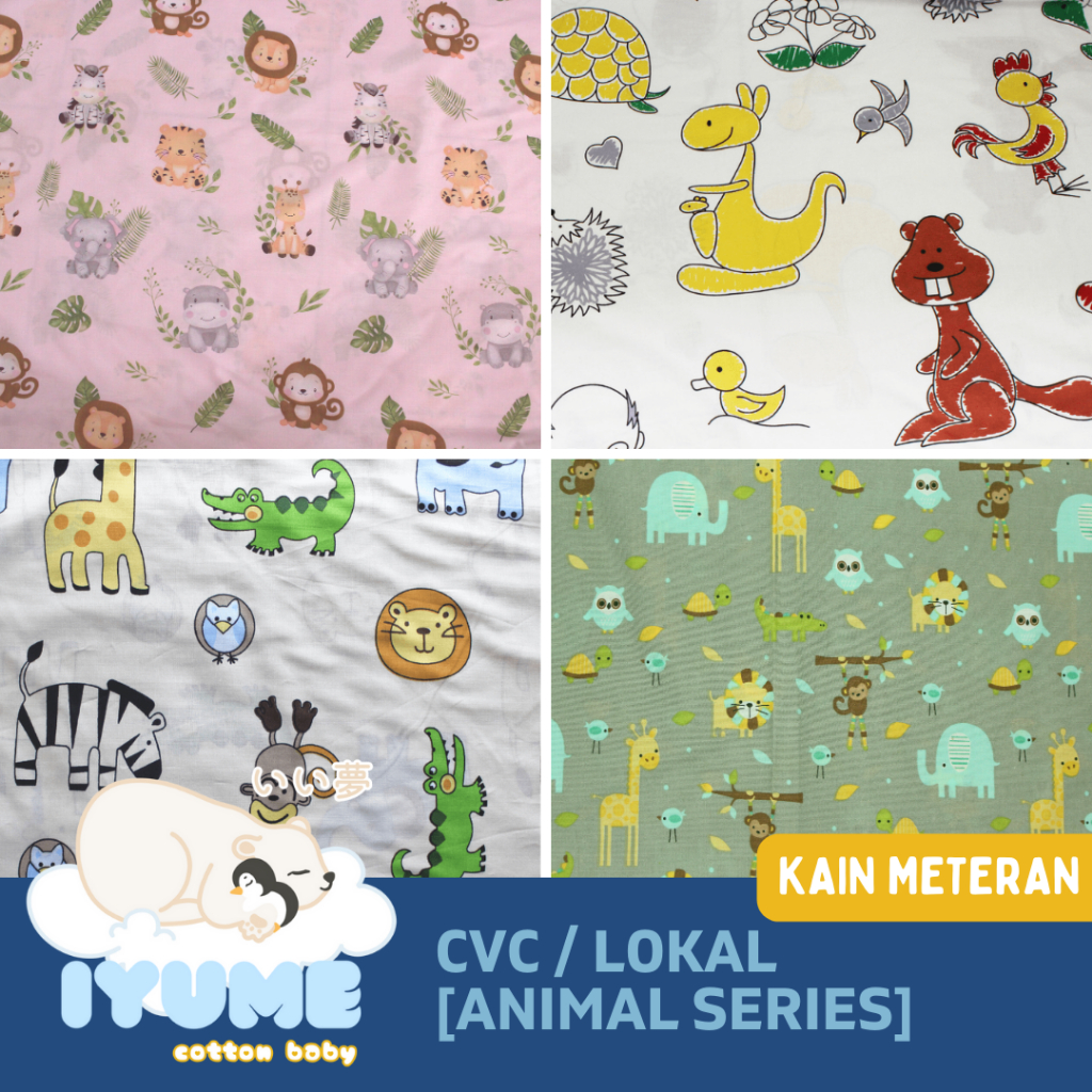 Jual BAHAN KAIN SPREI KATUN CATRA METERAN MOTIF BINATANG [ANIMAL SERIES ...