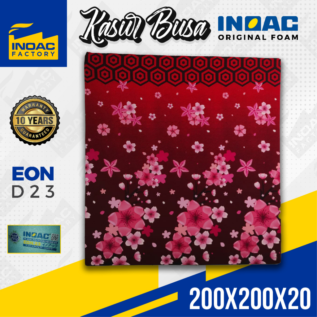 Jual INOAC kasur Jumbo tebal 20 ukuran 200x200x20 Eon d23 garansi resmi 10 tahun | Shopee Indonesia