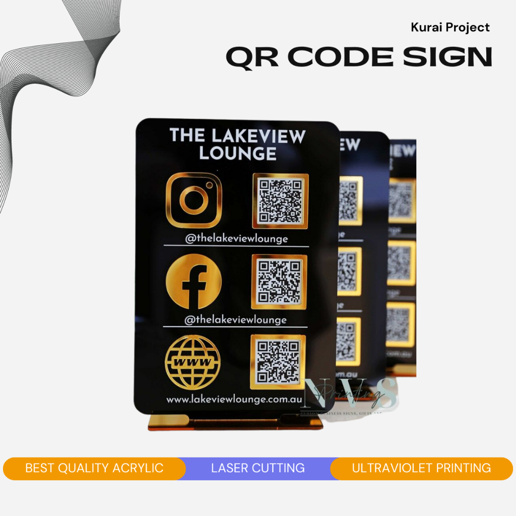 Jual Akrilik QR Code Sign - Social Media Business Sign Acrylic - Plakat ...
