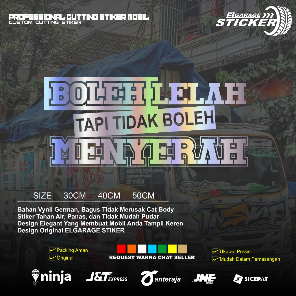 Jual Stiker kaca boleh lelah tapi tidak boleh menyerah stiker variasi ...