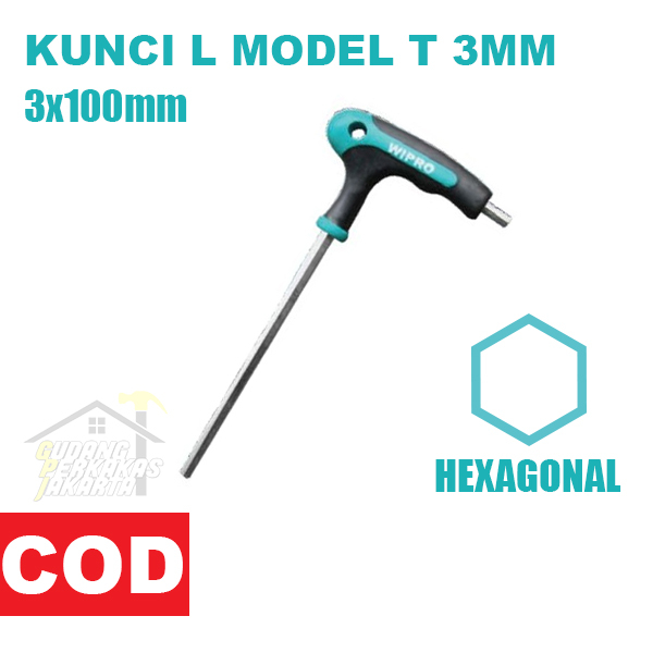 Jual WIPRO KUNCI L HEXAGONAL 3MM MODEL T / HEXAGONAL 3X100MM | Shopee ...