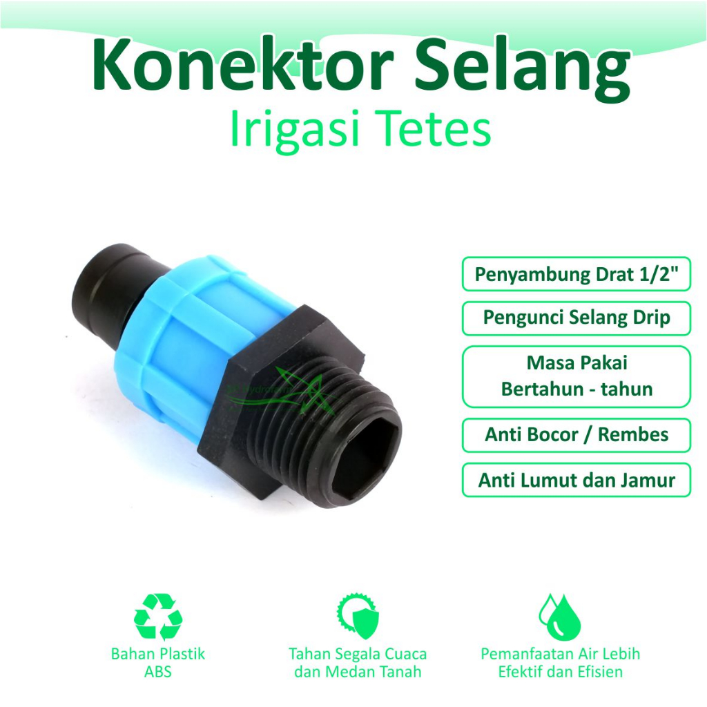 Jual Connector Selang Drip Sistem Selang Irigasi 16 Mm Hidroponik ...