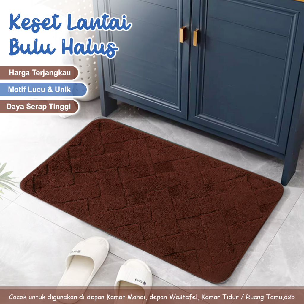 Jual Keset Bulu Lantai Microfiber Tebal Lembut Premium Anti Slip Size ...