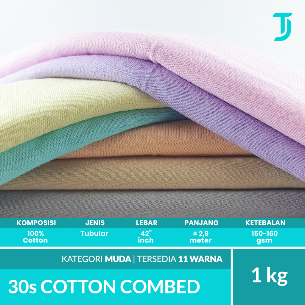 Jual 30s Cotton Combed | Kain Bahan Kaos | 1 Kg | Kategori Warna Muda ...