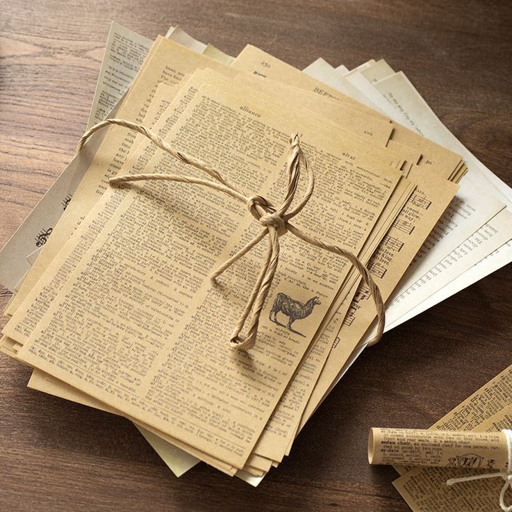 Jual 10 Lembar Old Deco Paper Kertas Vintage untuk Journal Scrapbook ...