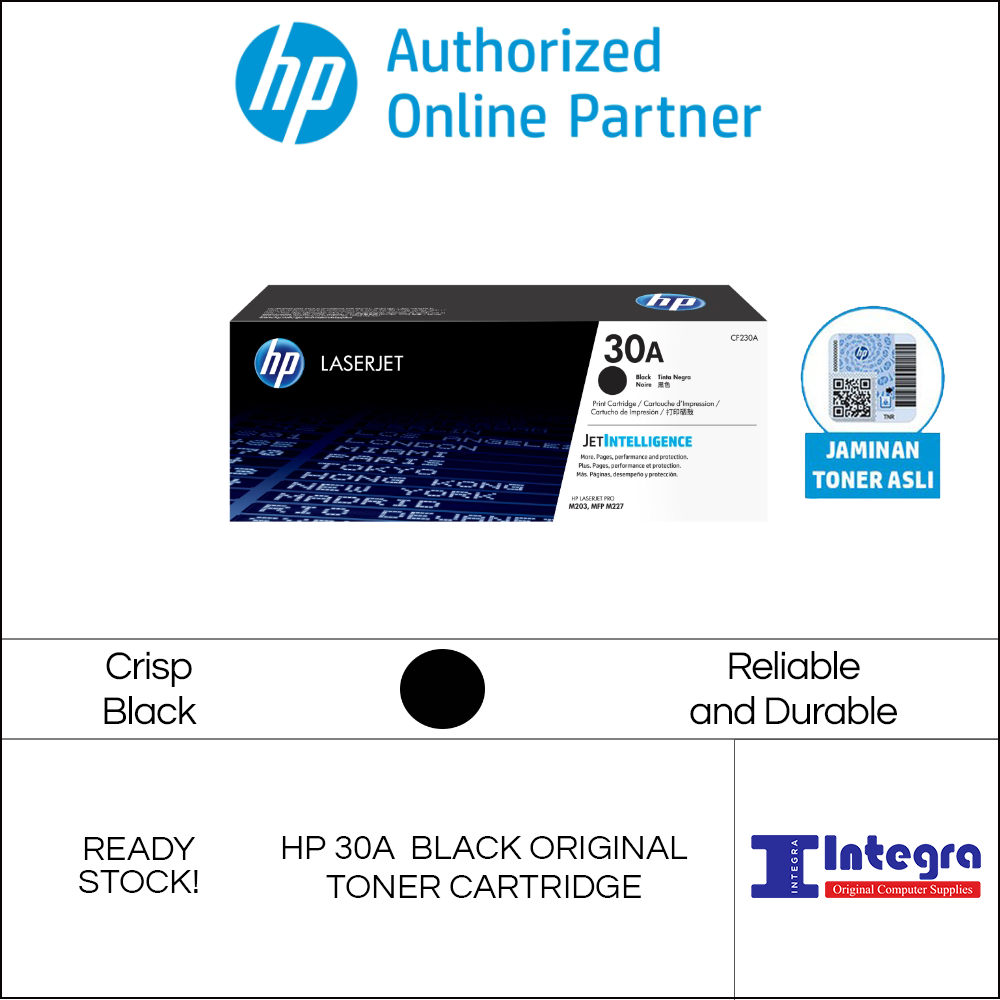 Jual Toner HP 30A | 30 A Black Original LaserJet Cartridge - CF230A - Toner Printer HP M203D ...