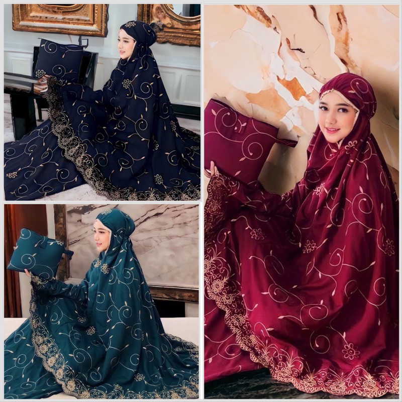 Jual Mukena GRACELLA PREMIUM Jumbo Mukenah Sholat Dewasa Full Bordir ...