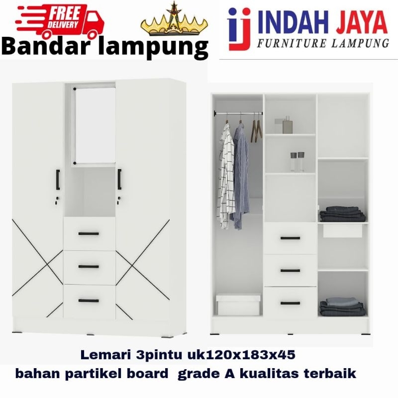Jual lemari 3pintu laci kaca kecil | Shopee Indonesia
