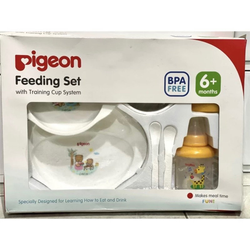 Jual pigeon feeding set with training cup system/ new/ alat makan bayi ...