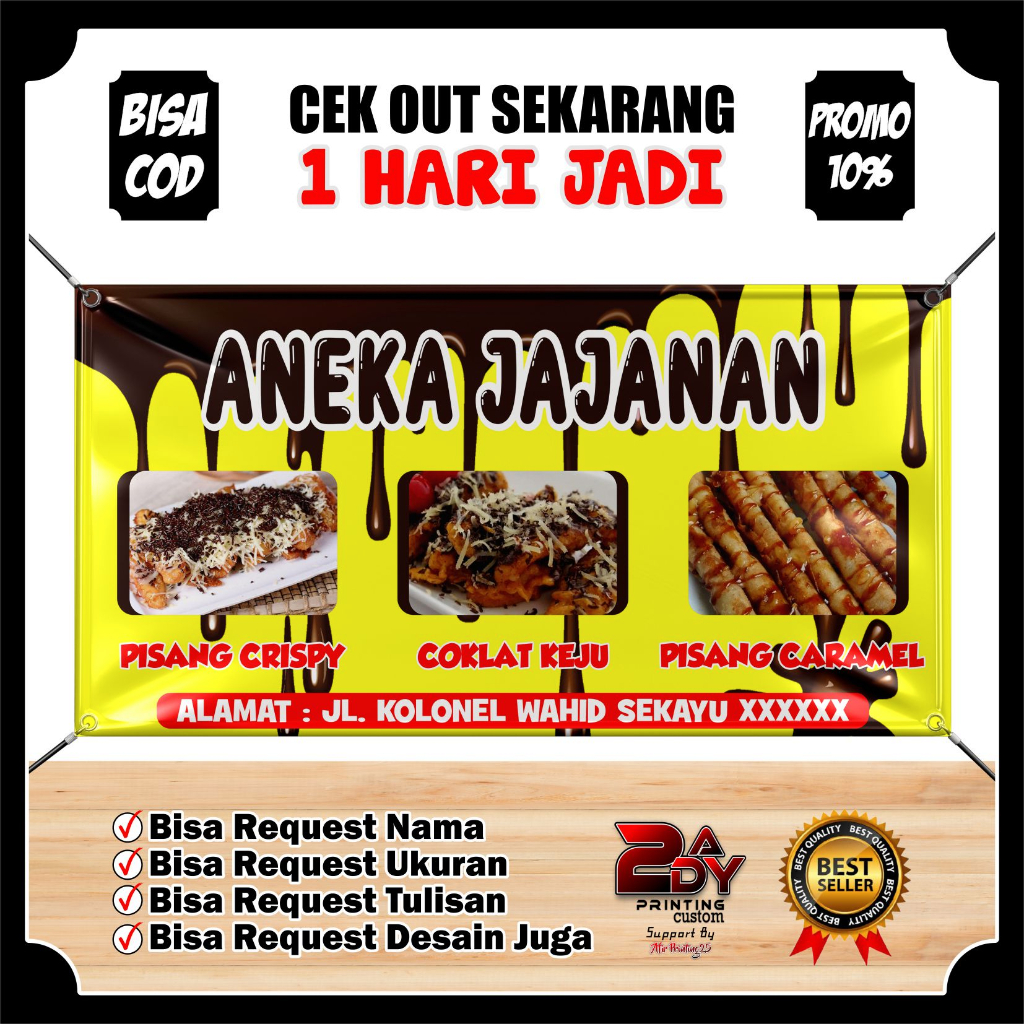 Jual SPANDUK ANEKA JAJANAN PISANG COKLAT PISANG LUMER CUSTOM | Shopee ...