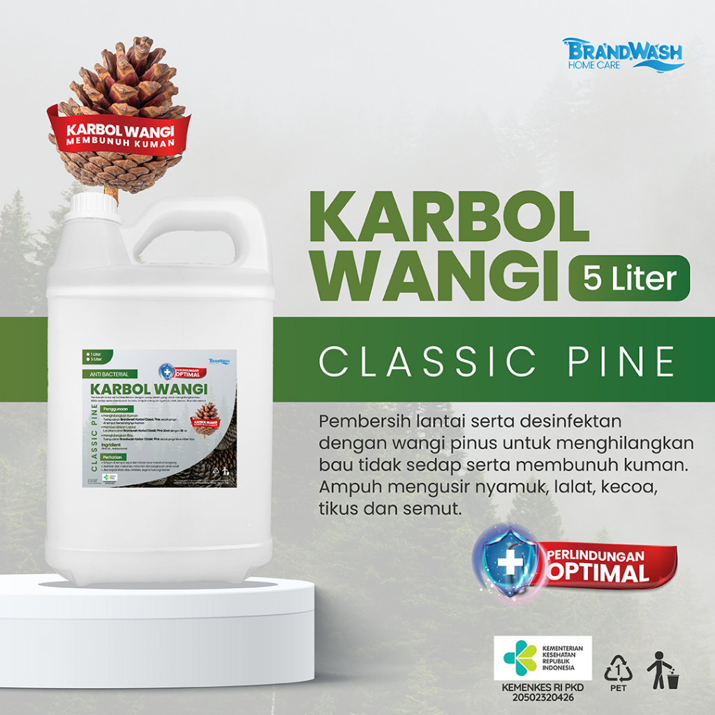 Jual Brandwash Karbol Lantai Anti Bakteri Wangi Cemara And Sereh 5 Liter Shopee Indonesia