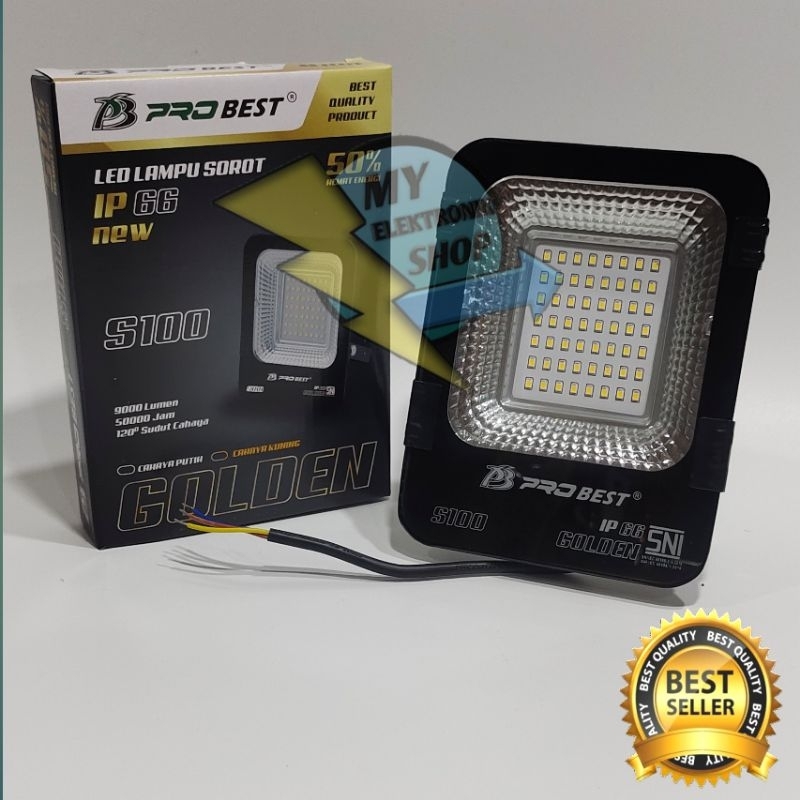 Jual Lampu Sorot LED AC 100Watt Lampu PROBEST GOLDEN IP 66NEW Lampu Sorot AC LED S100 LED Lampu ...